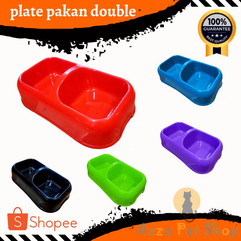 Jual plate double besar anti slip / wadah makan dan minum untuk hewan ...