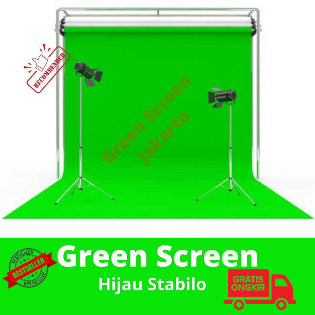 Jual 2 meter Green Screen Hijau Stabilo 80gsm green screen geming green screen YouTubers ...