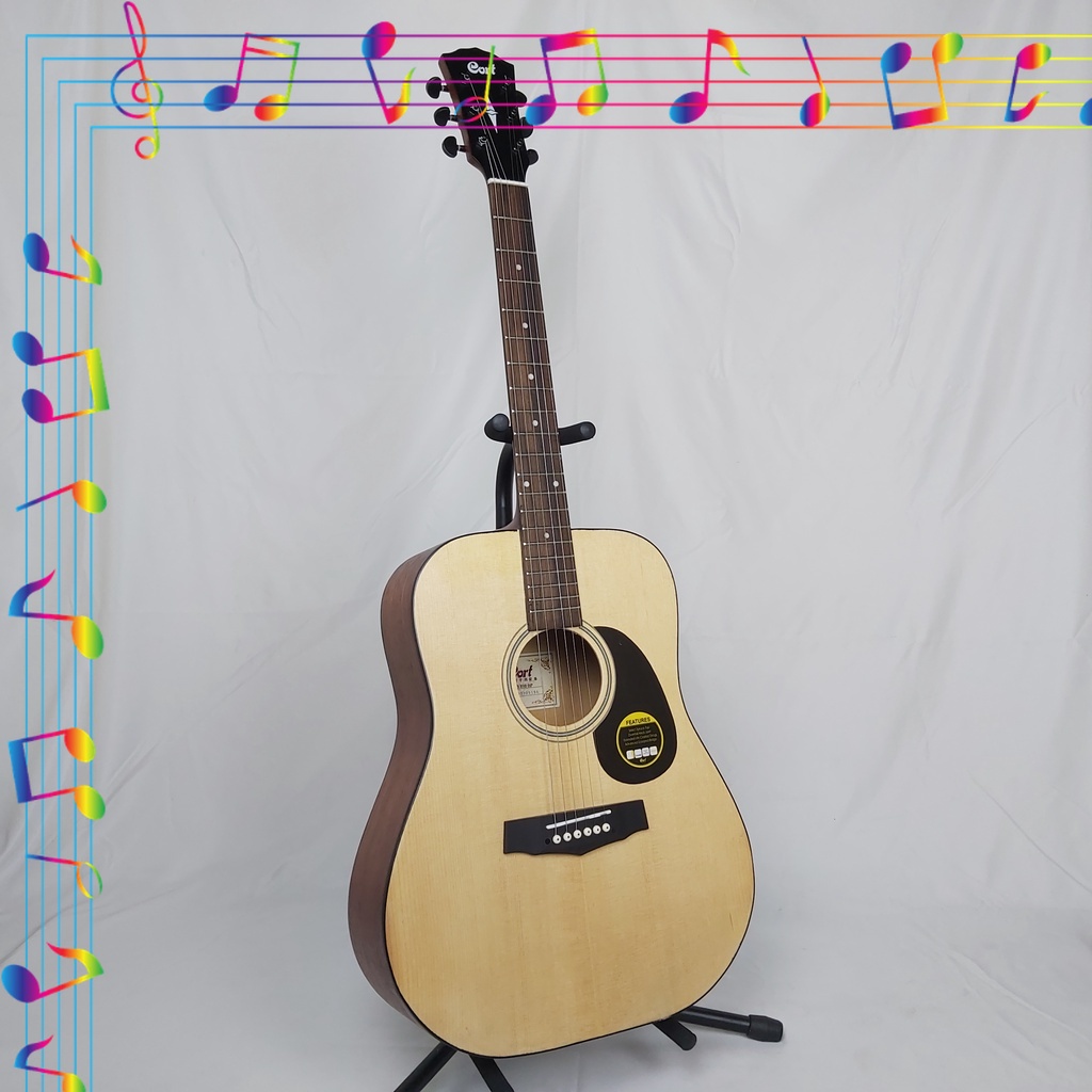 Jual GITAR AKUSTIK CORT GUITAR ACOUSTIC FENDER TOP SPRUCE LIS HITAM ...