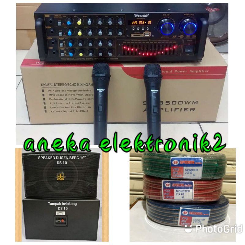 Jual paket sound system karaoke speaker dusen berg 10" + ampli bluetoth ...