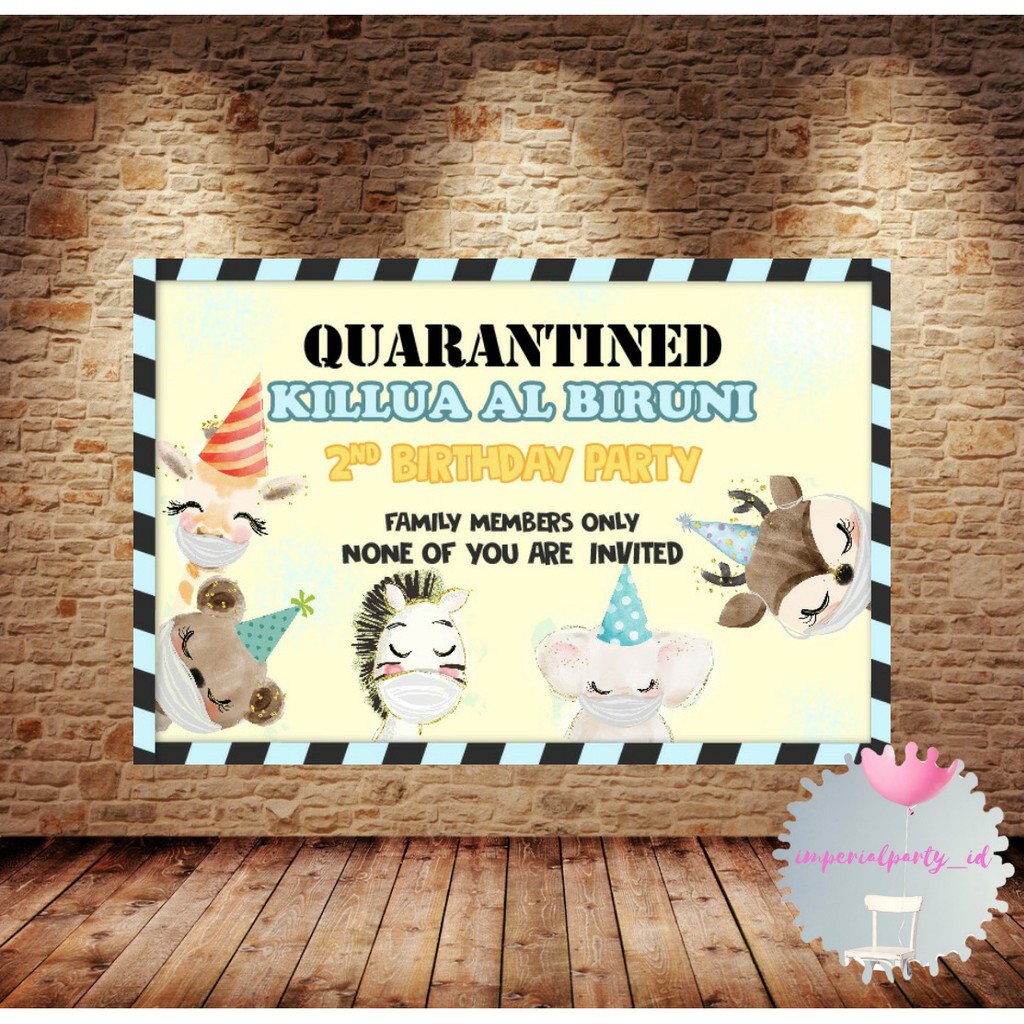 Jual Custom Birthday Backdrop Banner Spanduk Ultah Quarantine Animal ...