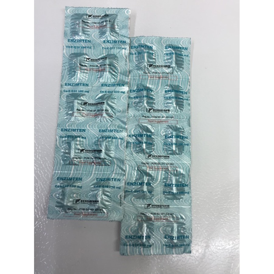 Jual ENZIMTEN | 1 STRIP 10 PCS | VITAMIN JANTUNG | Shopee Indonesia