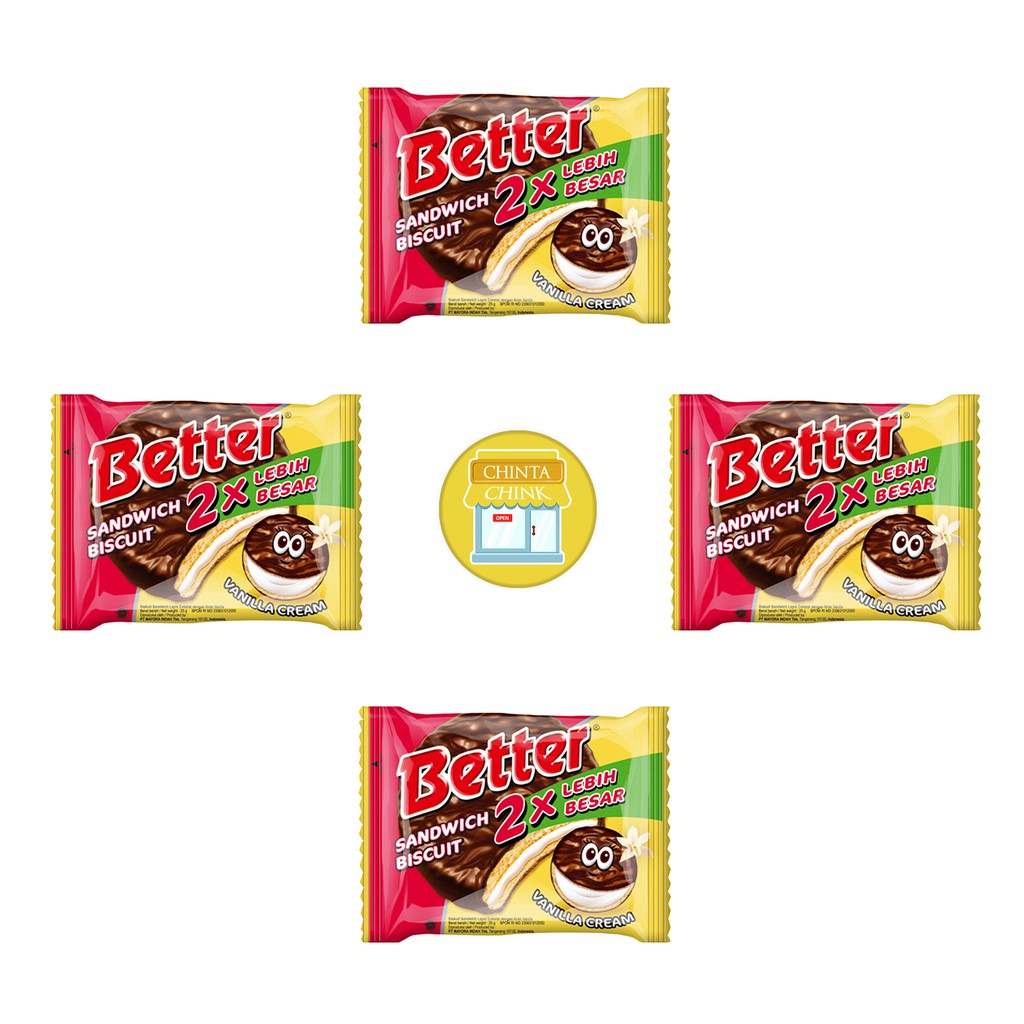 Jual Better Sandwich Biskuit Renceng Isi 10scht x 22g | Shopee Indonesia