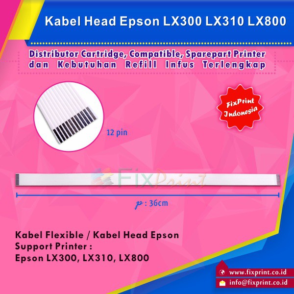 Jual Kabel Head Epson LX-310 LX-300 LX-300 LX-800 (1 Pair) New, Cable ...