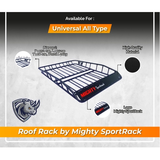 Jual Roof Rack Rak Mobil Full Besi Mighty SportRack Universal | Shopee ...