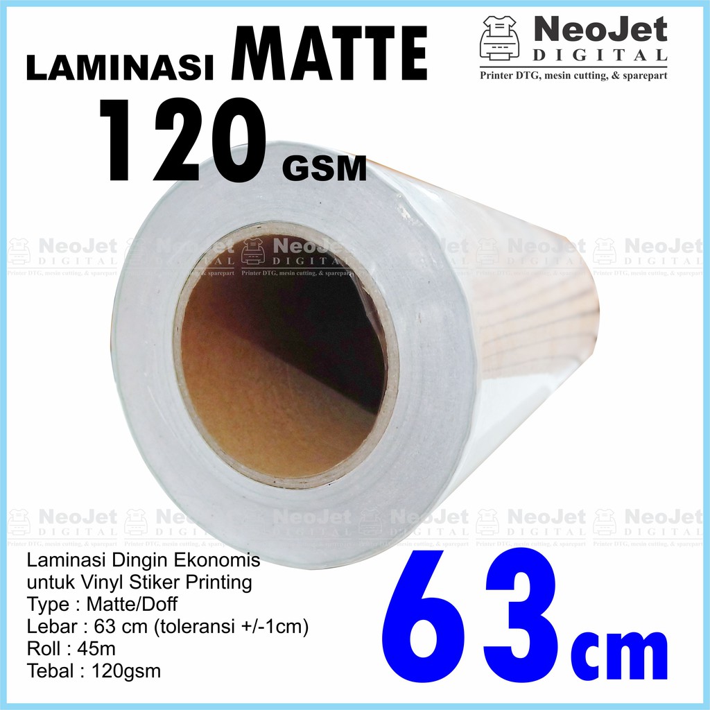 Jual Laminasi Dingin Matte Doff 120 gsm lebar 63 cm Mate Doft Buram ...