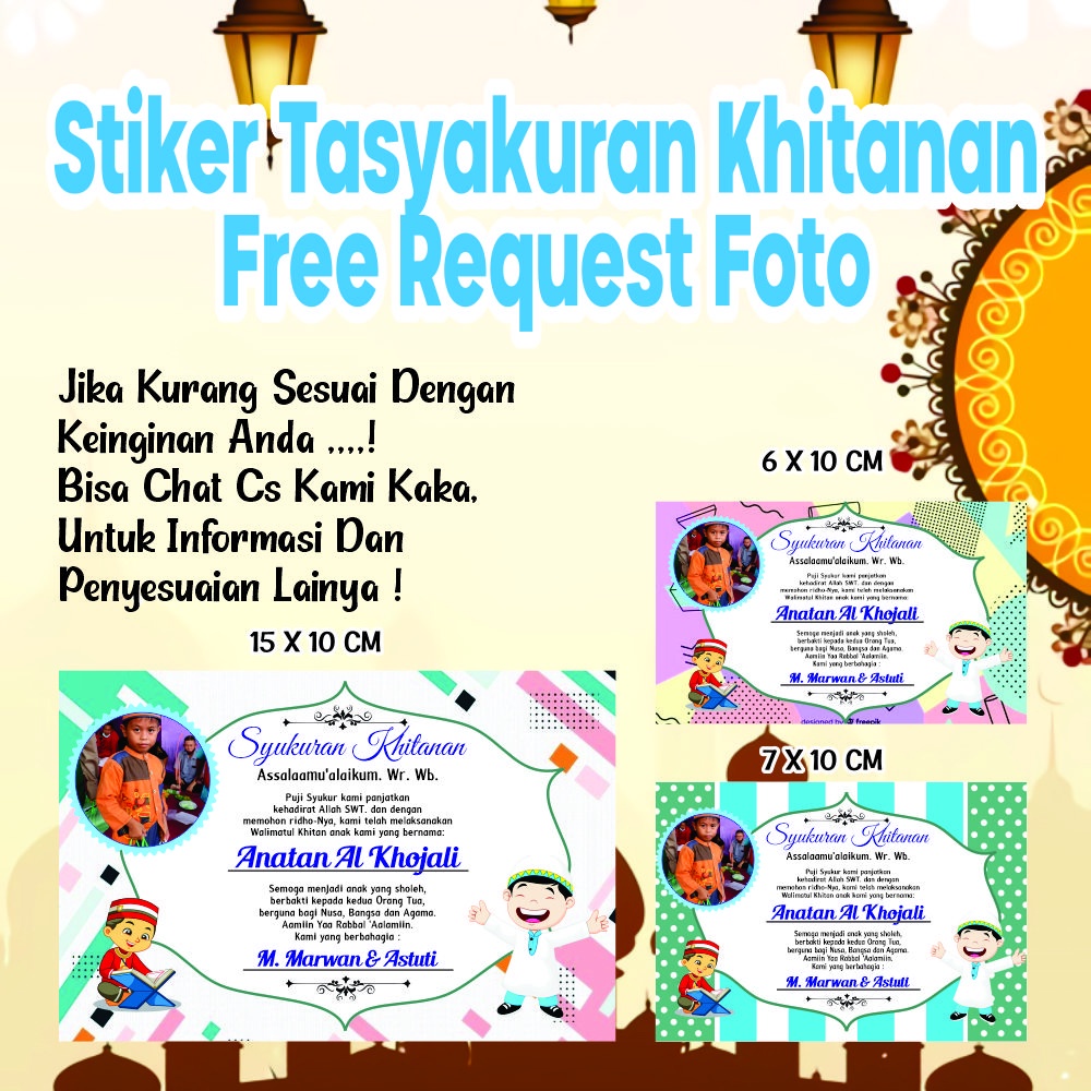 Jual Stiker Khitanan Free Request Foto dan tulisan | Shopee Indonesia