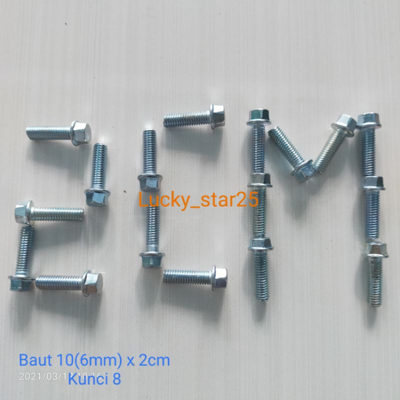 Jual Baut Topi 10 (6mm x 2cm) Kunci 8 @1 Pcs | Shopee Indonesia