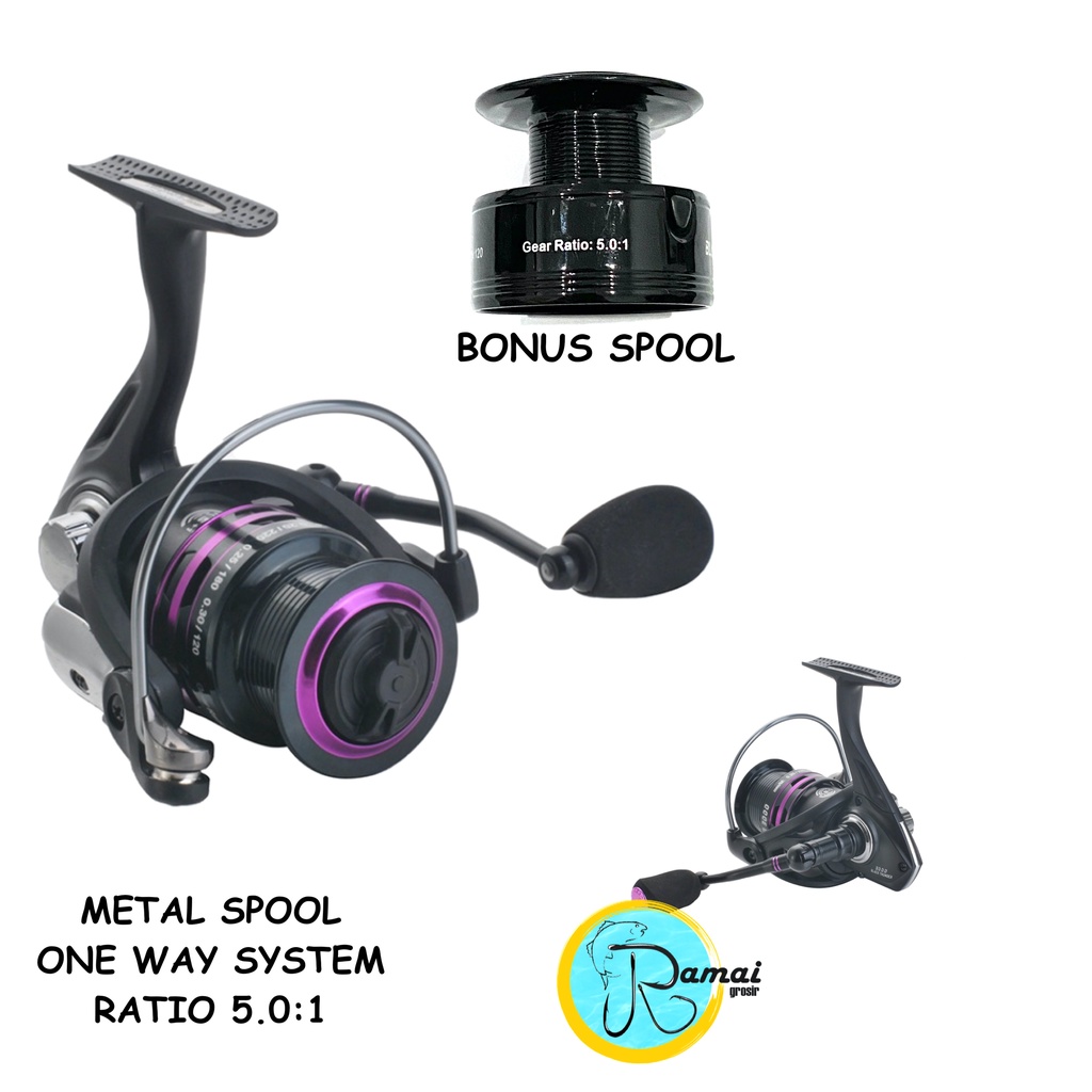 Jual REEL PANCING ORIGINAL BAHAN METAL SPOOL BLACK THUNDER BONUS SPOOL ...