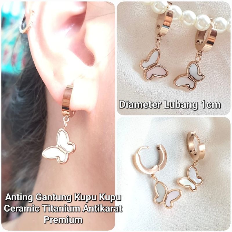 Jual Anting Klip Kupu Kerang Titanium Antikarat | Shopee Indonesia