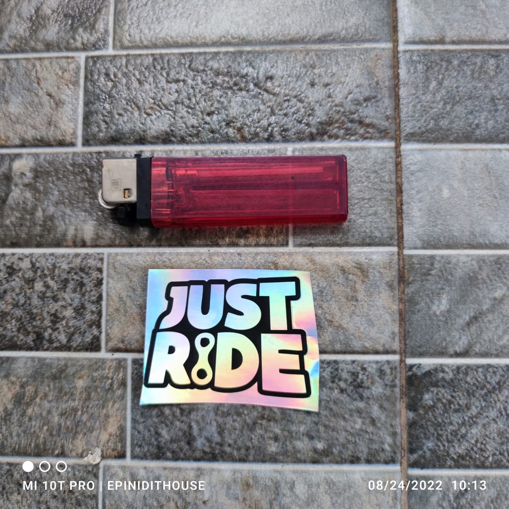 Jual Stiker Just Ride Kata Viral FYP Hologram Rainbow Motor Helm HP Casing | Shopee Indonesia