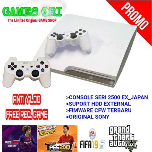 Jual PS3 SONY SLIM CFW S25xx 120GB ANTI YLOD PUTIH + 2 STICK OP FREE GAME | Shopee Indonesia