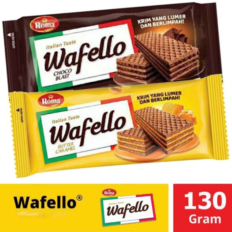 Jual Wafello wafer choco / butter caramel/ Coconut 95,6 - 114 gram ...