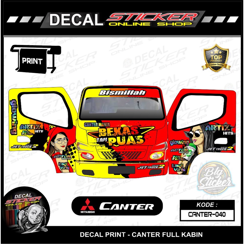 Jual STIKER TRUK CANTER FULL KABIN DECAL STICKER KEREN | Shopee Indonesia