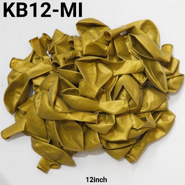 Jual KB12-MI Balon latex 12 inch 30 cm metalik metallic kuning butter (Balon Latex Bulat Metalik ...