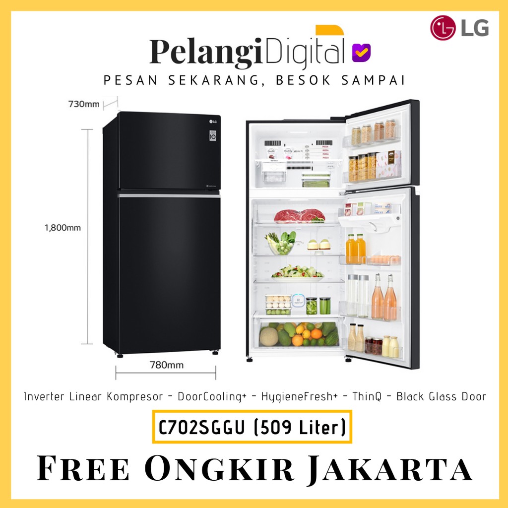 Jual LG Kulkas 2 Pintu / Lemari Es Dua Pintu Inverter Linear WiFi - 509 ...
