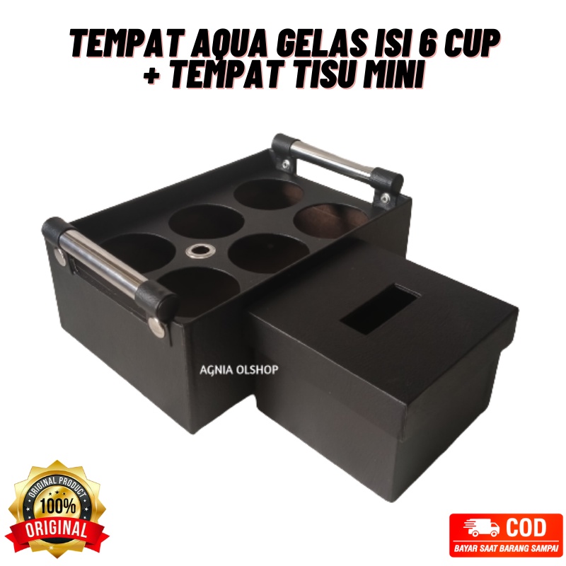 Jual Tempat Aqua Gelas Isi 6 Cup + Kotak Tissue Mini Keranjang Air ...