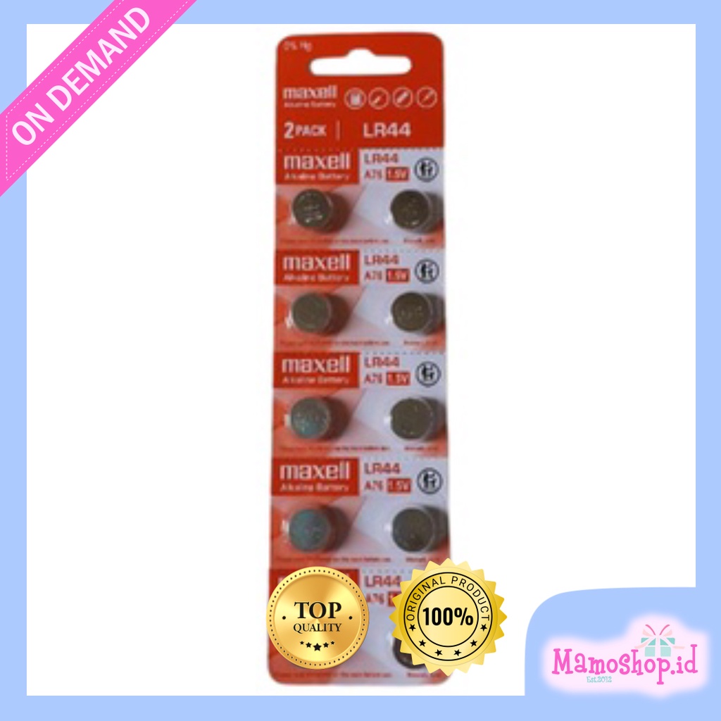 Jual Baterai Kancing Button Cell Micro Alkaline Cell Maxell LR44 LR 44 ...