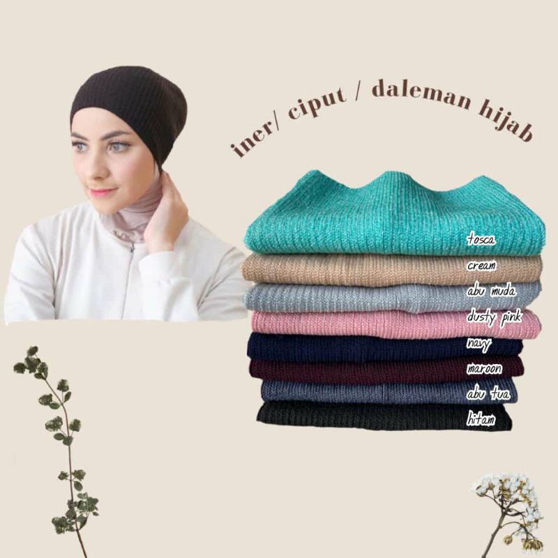Jual iner hijab rajut polos / bandana hijab rajut polos / daleman hijab ...