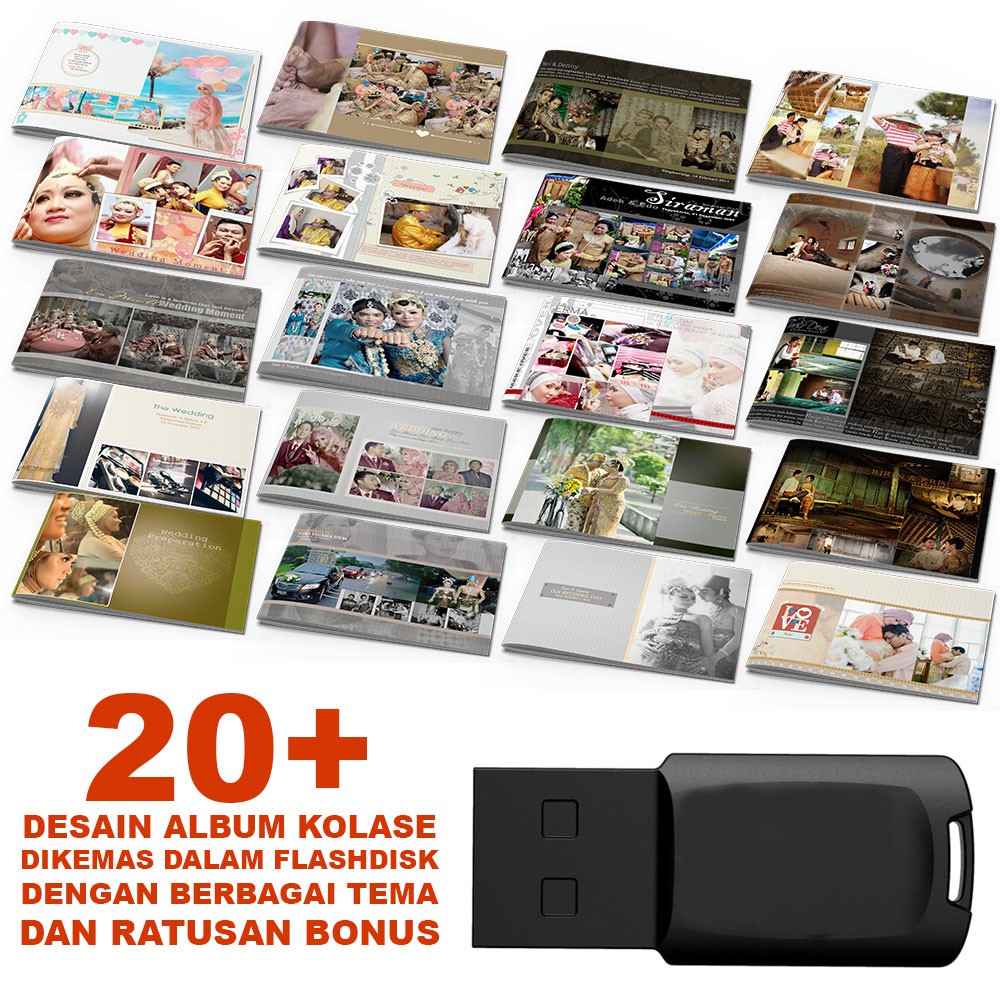 Jual Flash Disk Isi Puluhan Desain Album Kolase Wedding Format PSD ...