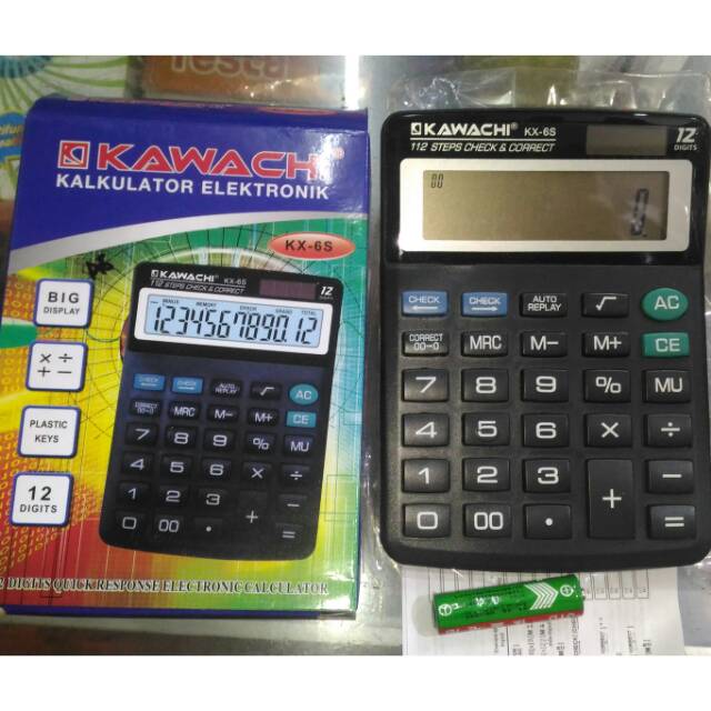 Jual KALKULATOR KAWACHI 12 DIGIT BATERAI | Shopee Indonesia