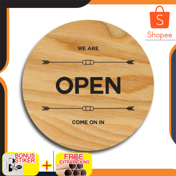 Jual papan tanda open close - sign system toko - pintu toko Elegan ...