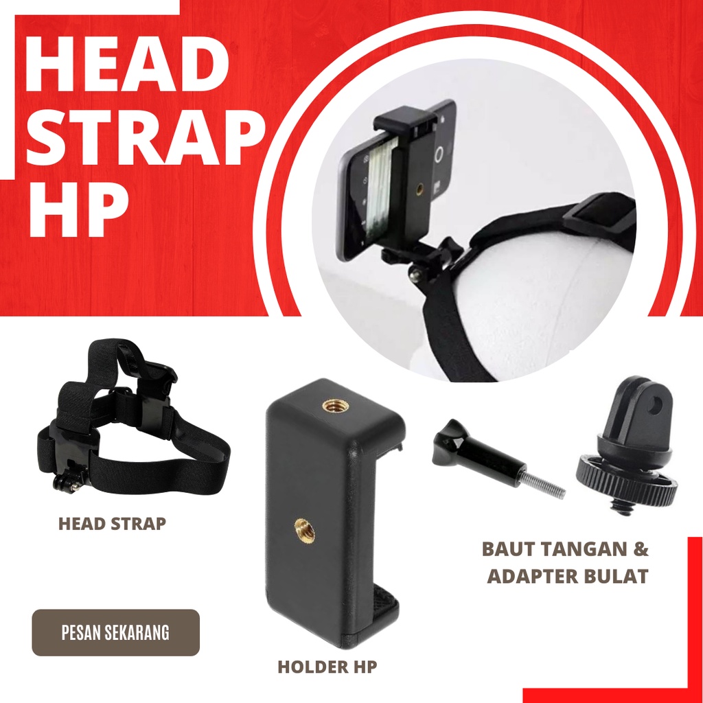 Jual Head Strap Hp Strap Kepala Smartphone Motovlog Mounting Hp Kepala ...
