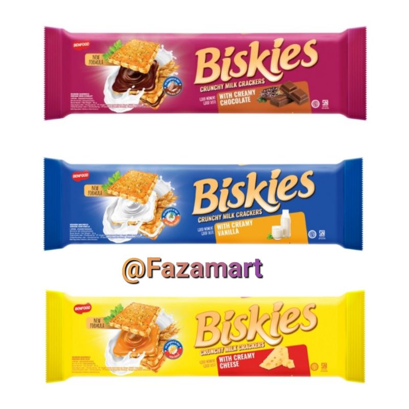 Jual Biskies Sandwich Crackers Biskuit Chocolate / Vanila / Keju 96 g ...