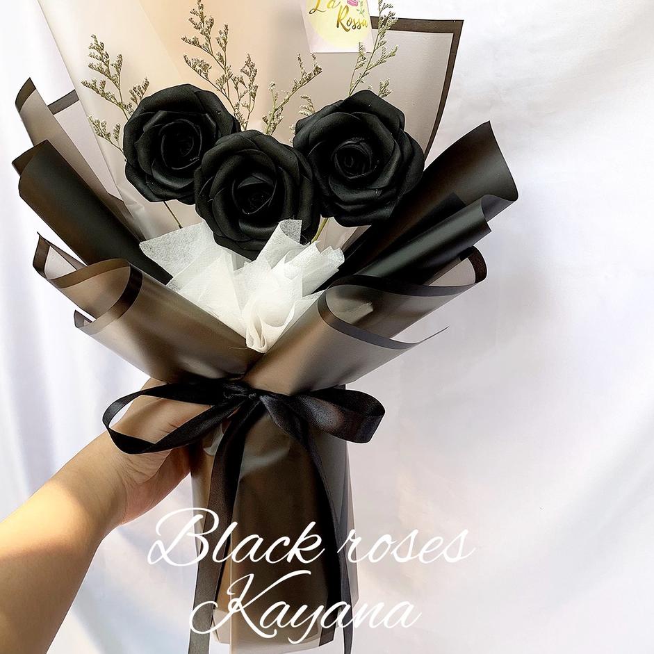 Jual Stok Banyak // LJHOV Buket Bunga Kode Black Roses Kayana / Buket ...