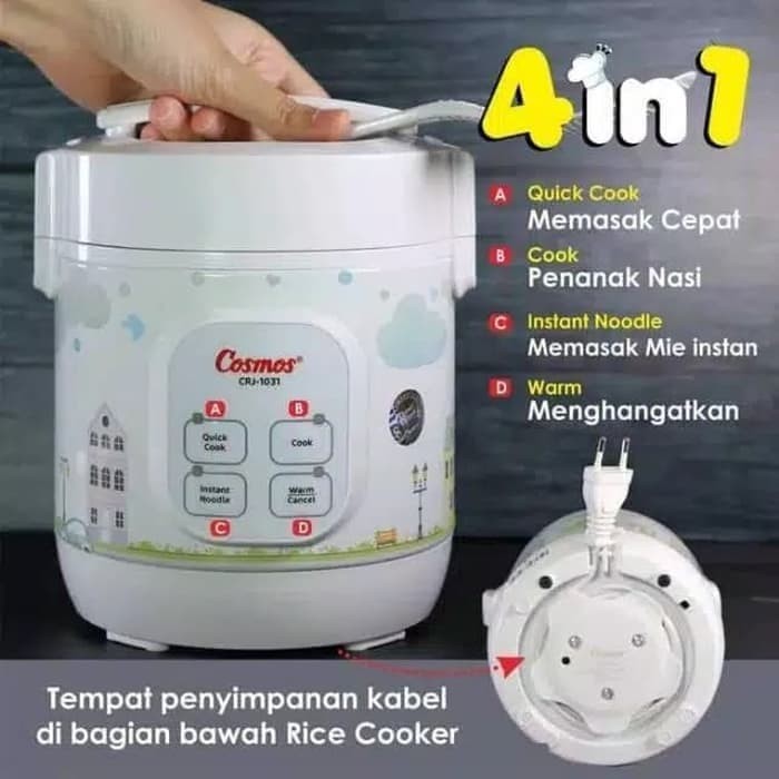 Jual COSMOS CRJ 1031 Digital Rice Cooker Magic Com Mini Mejikom kecil 4 ...