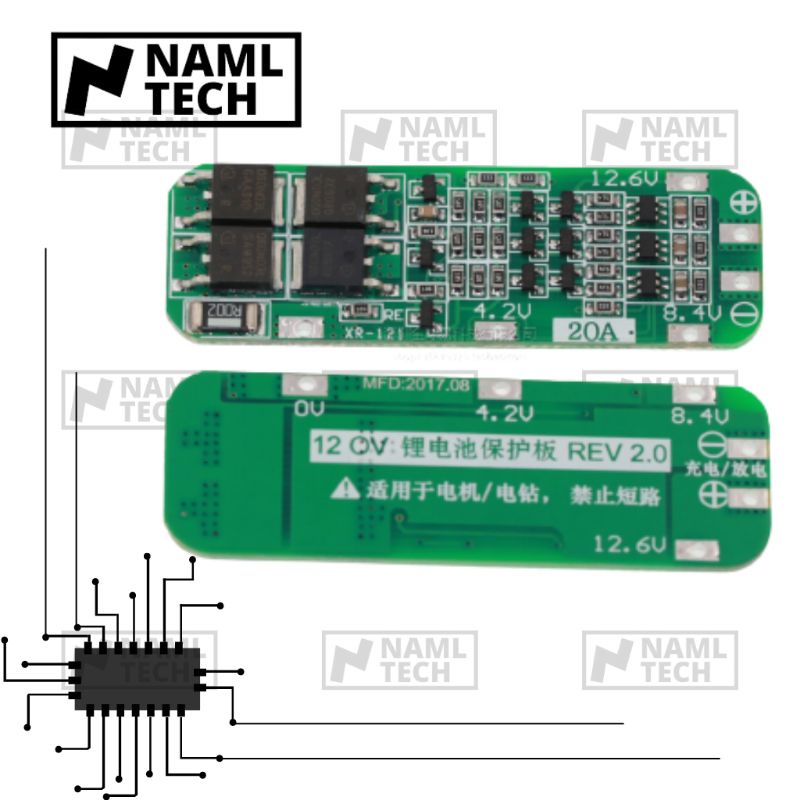 Jual Modul Module BMS 20A 3S Rangkaian Baterai 12V 18650 Charger ...