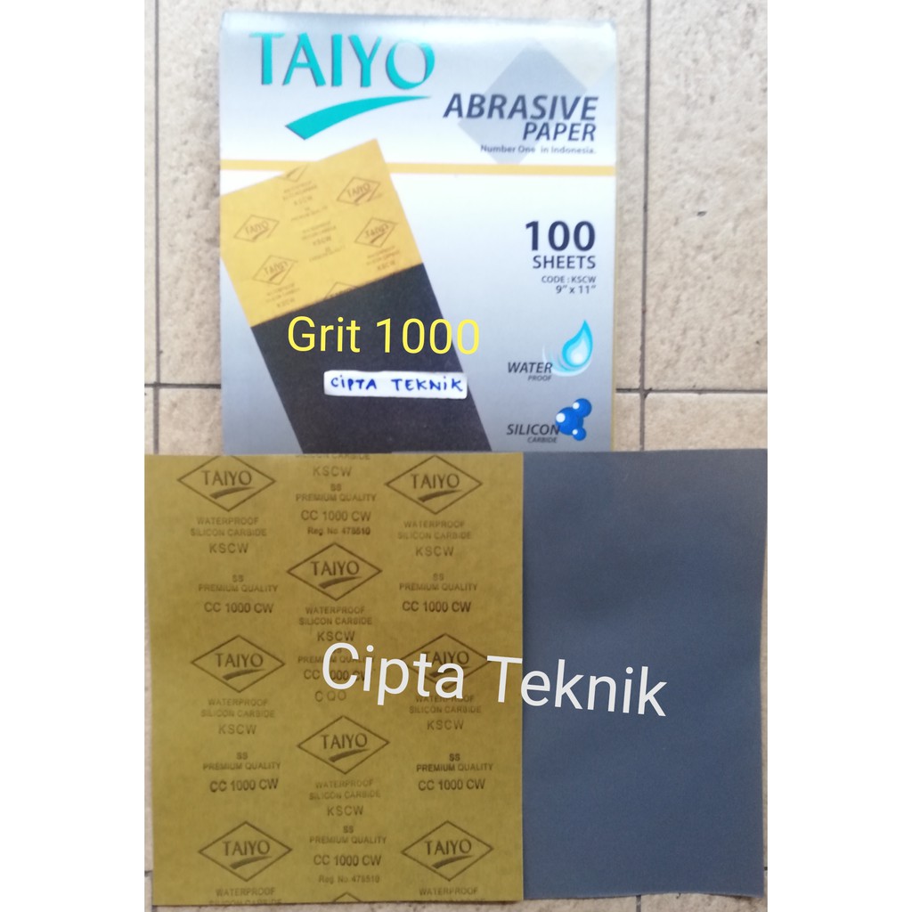 Jual Amplas Kertas Taiyo Grit 1000 KSCW Waterproof Tahan Air CC1000 CW Kertas Pasir Grit1000 ...
