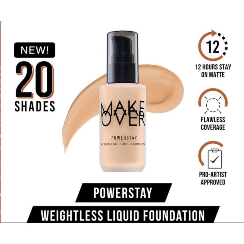 Jual Make Over Powerstay Weightless Liquid Foundation | Shopee Indonesia