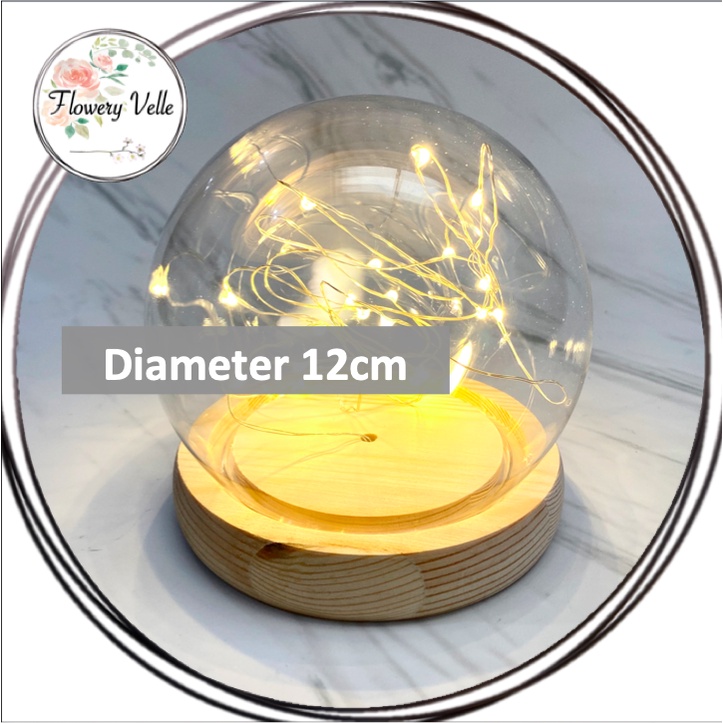 Jual Globe Glass Dome Kosong Ball Bola Kubah Kaca Bulat Glass Display ...