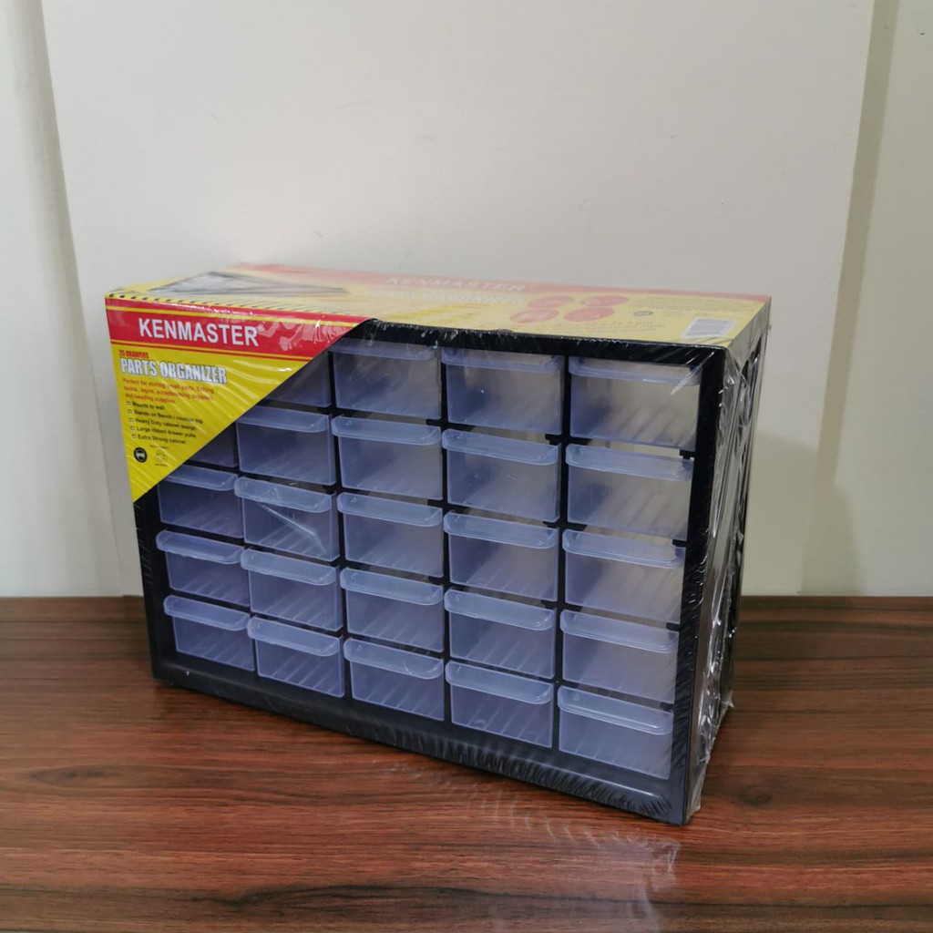 Jual Kenmaster Rak Drawer Kotak Susun 25 Slot - Part Organizer | Shopee Indonesia