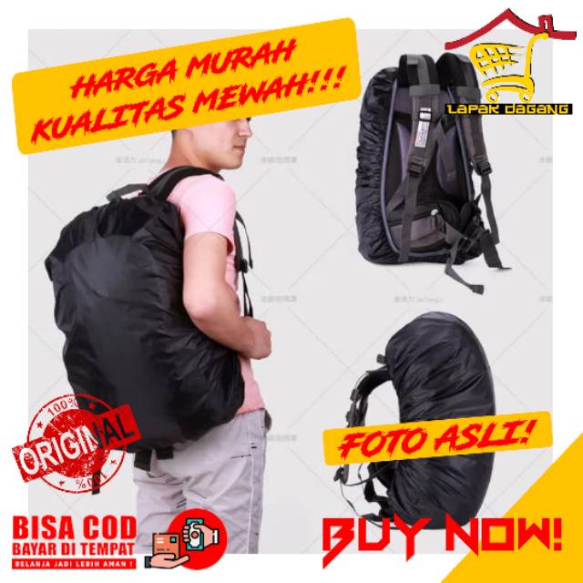 Jual rain cover raincoat tas ransel 35L backpack coverbag polos murah ...