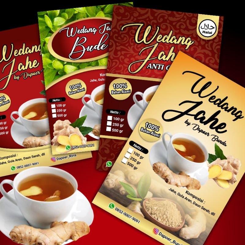 Jual ( minimal order 100 pcs ) Stiker Label Kemasan Stiker Wedang Jahe ...