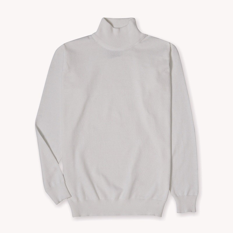 Jual HIGHTY White Knitted Turtleneck Sweater | Jaket Seiter Kerah ...