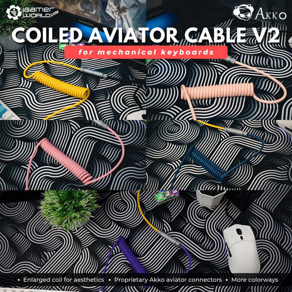 Jual Akko Coiled Aviator Cable V2 for Type-C Mechanical Gaming Keyboard ...