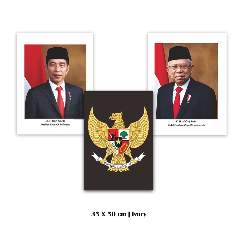 Jual Poster Foto Garuda Pancasila Presiden & Wakil Presiden 2019-2024 (35x50) BESAR | Shopee ...