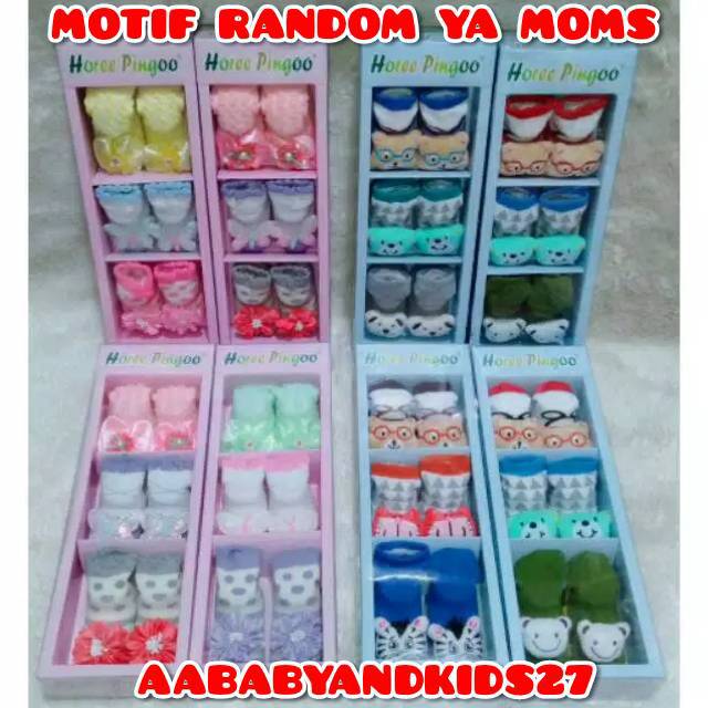 Jual Kaos Kaki Bayi Box 3 in 1 Horee Pingo-Kaos Kaki Pingo Boneka Isi 3 ...