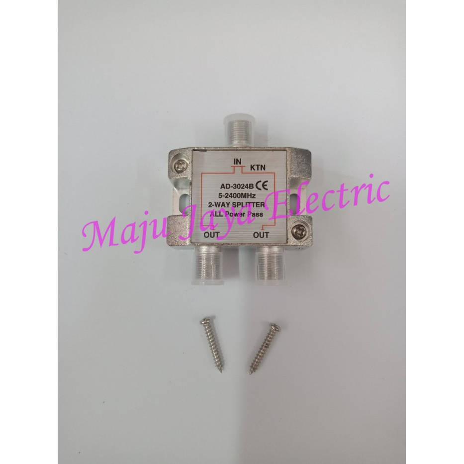 Jual Splitter / Spliter Antena TV 2 Way Jalur KTN Taiwan AD-3024B Besi ...