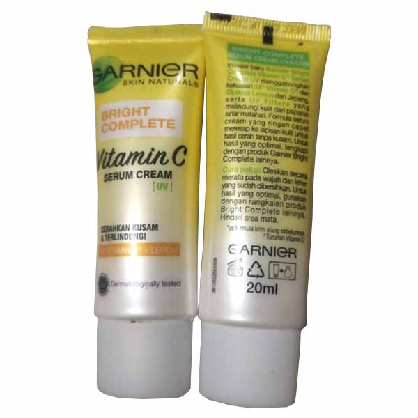 Jual Garnier Bright Complete Vitamin C Serum Cream UV 20ml | Shopee Indonesia