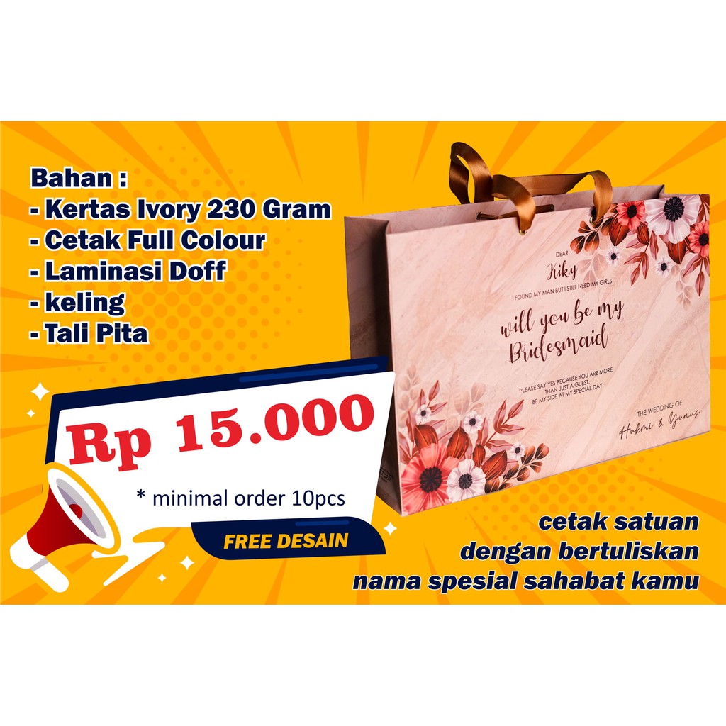 Jual PAPER BAG CUSTOM PRINTING FULL COLOUR free desain custom | Shopee ...