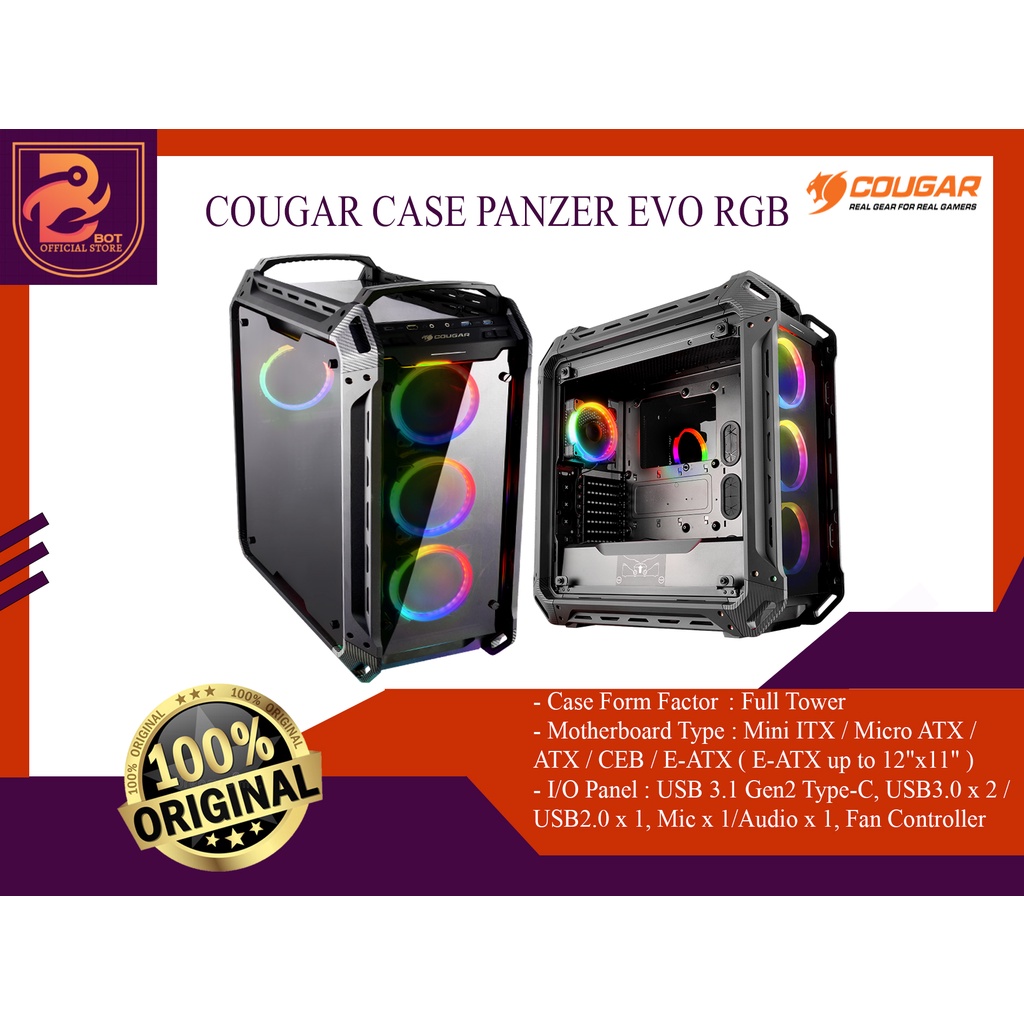Jual Casing Cougar Panzer Evo RGB Full Tower | Casing PC | Casing ...