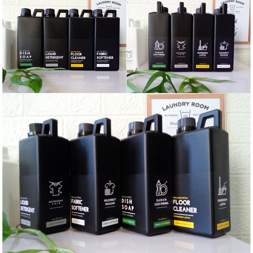 Jual Jerigen Laundry 1 liter - BOTOL DETERGENT AESTHETIC LAUNDRY BOTTLE ...