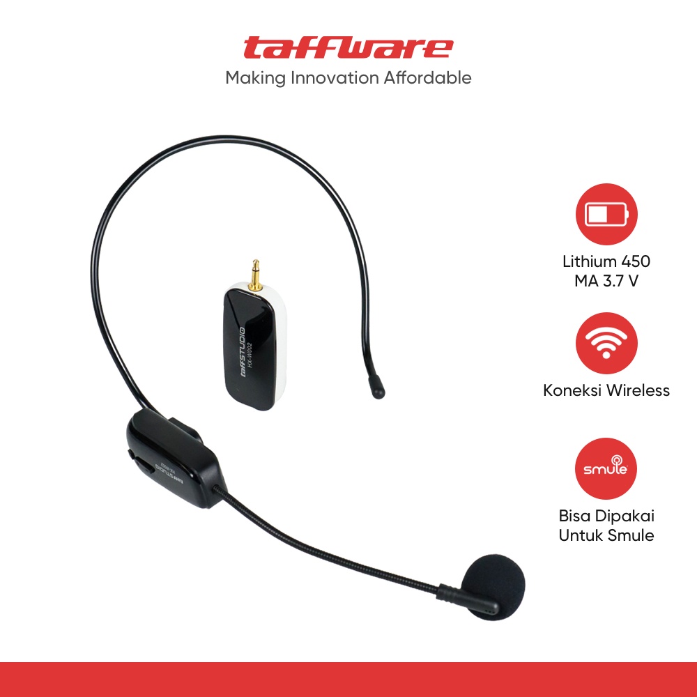 Jual TaffSTUDIO Wireless UHF Call Center Mic with Transmitter - HX-W002 | Shopee Indonesia