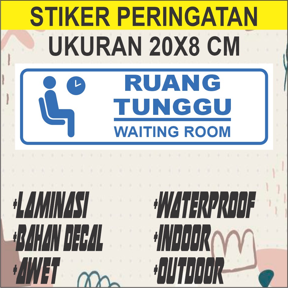 Jual Stiker Toilet Sticker KANTOR RUANG TUNGGU Peringatan Waterproof ...