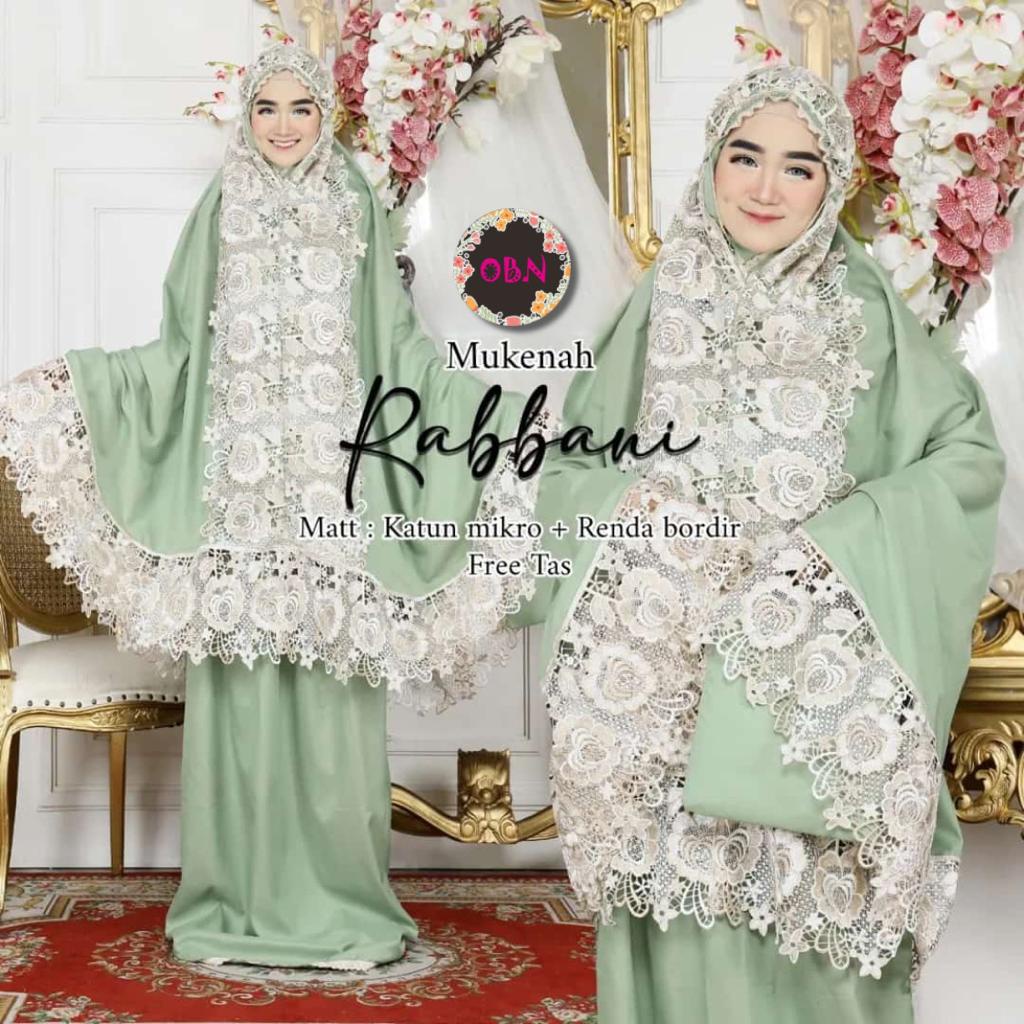 Jual rabbani mukena mukenah rukuh rukoh katun renda bordir timbul polos ...