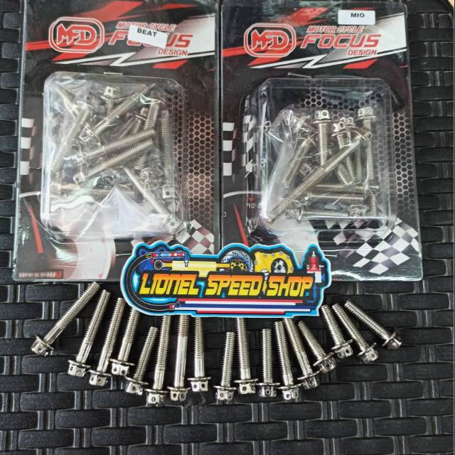 Jual Baut cvt chrome baut box block krum mesin beat mio pcx rx king ...